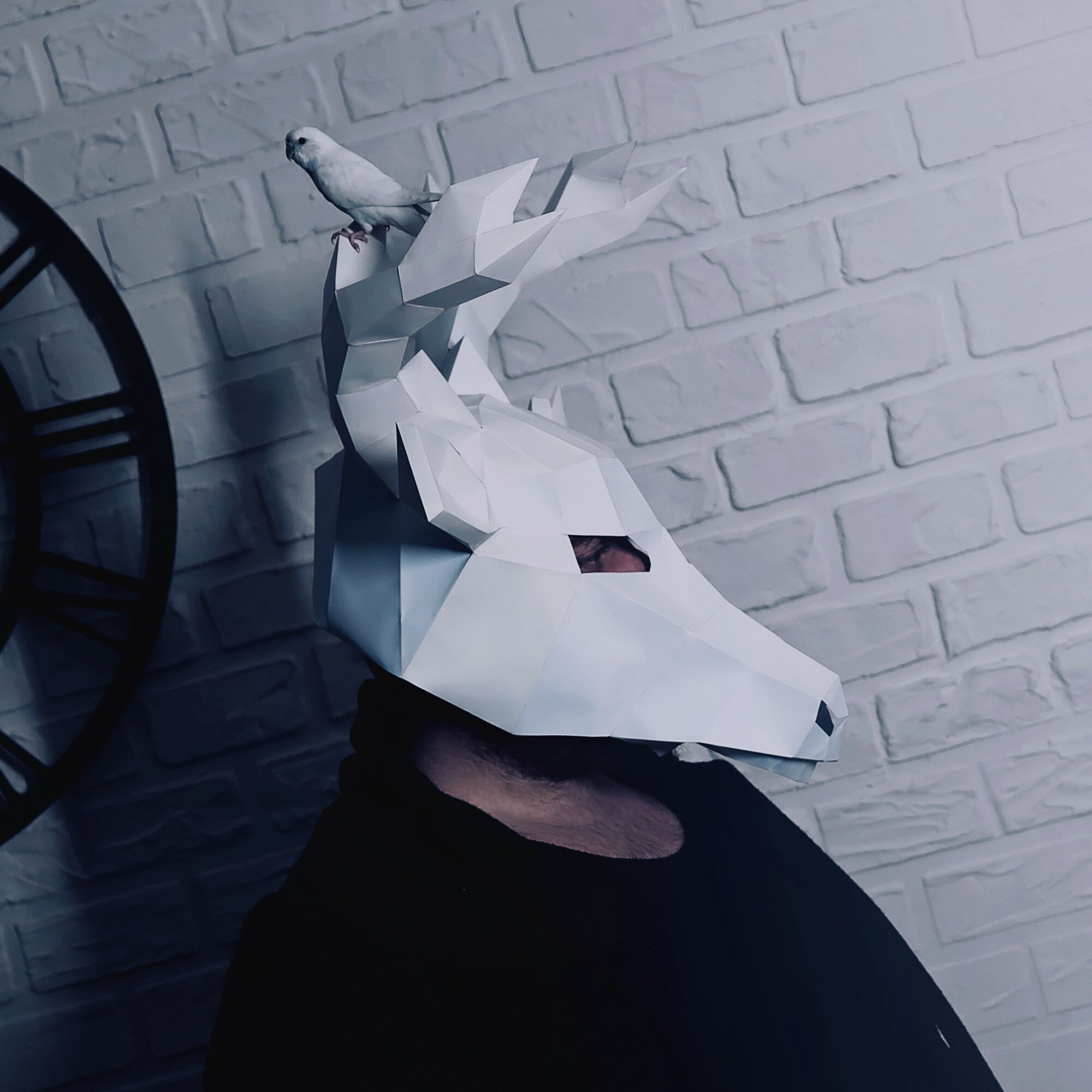 3d Deer Head Mask Pdf Pattern With Mask Holder Papercraft , 3d Stag ...