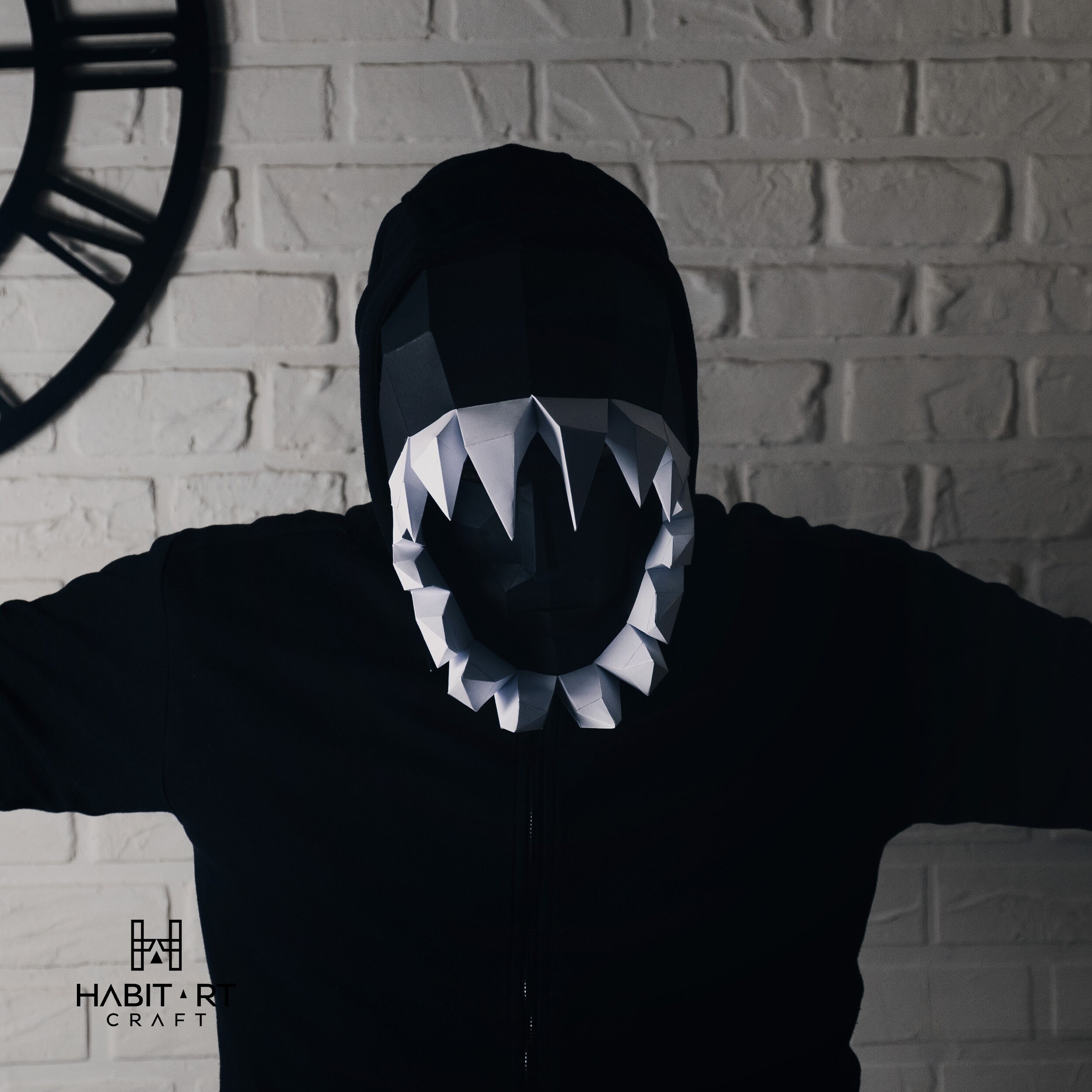 3d Big Tooth Face Mask Papercraft Pattern, Halloween 3d Masks for ...