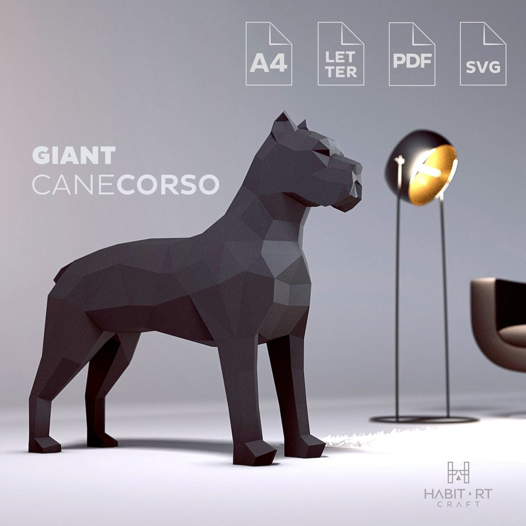 3d Giant Cane Corso Italiano Papercraft .pdf .svg Pattern, 3d Life ...