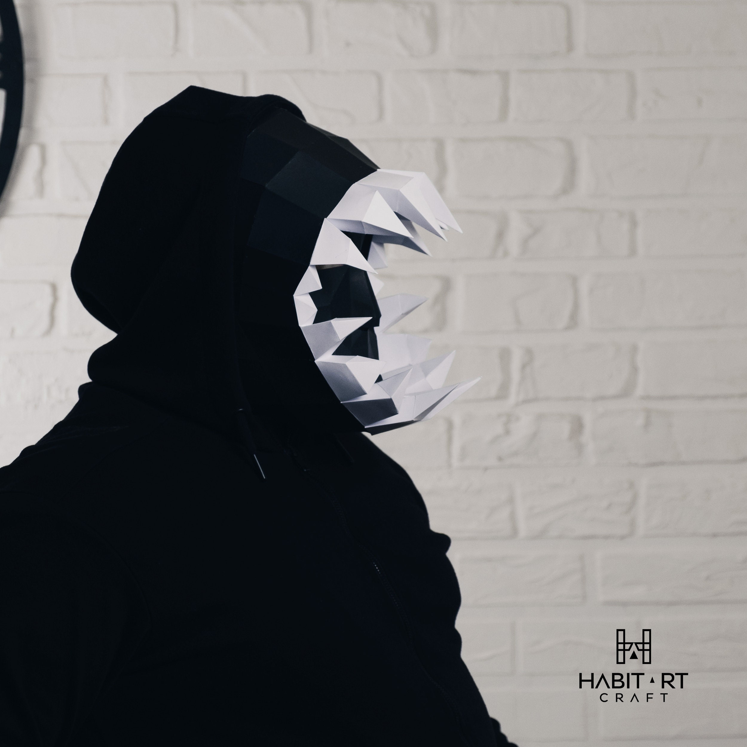 3d Big Tooth Face Mask Papercraft Pattern, Halloween 3d Masks for ...