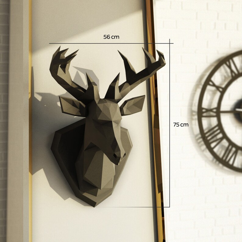 3d Deer With Hat Papercraft Model Template, Big Pack 3d Reindeer DIY ...