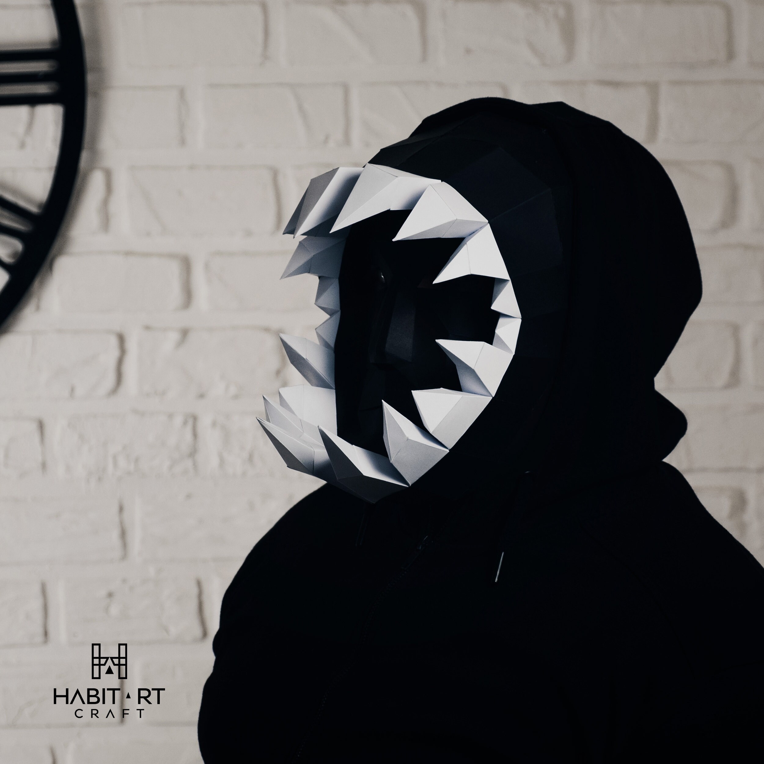 3d Big Tooth Face Mask Papercraft Pattern, Halloween 3d Masks for ...