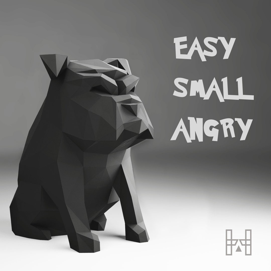 3d Bulldog Paper Craft Pdf Pattern, 3d Dog Model Template Papercrafts ...