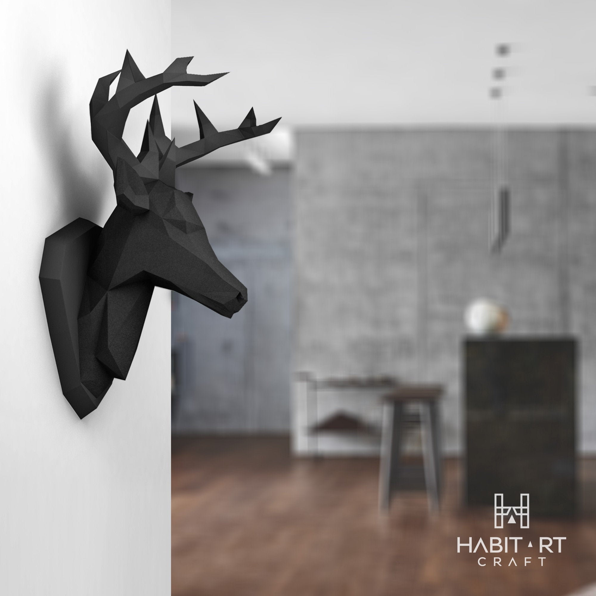 3d Deer With Hat Papercraft Model Template, Big Pack 3d Reindeer DIY ...