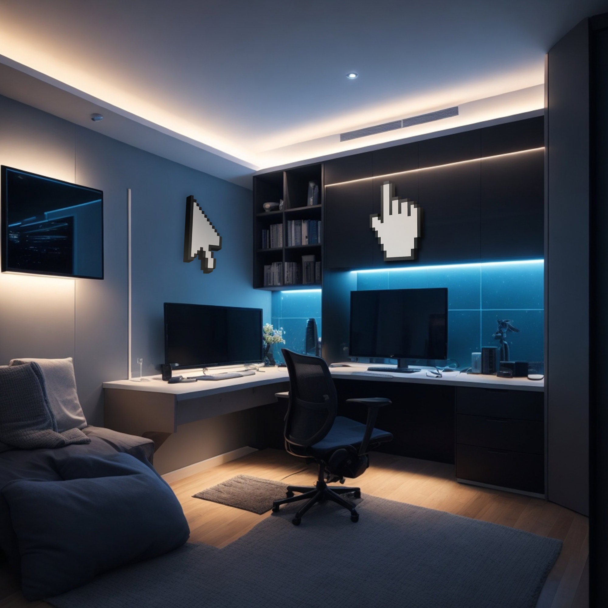 3d Pixel Retro Mouse Cursor Papercraft Wall Decor .pdf .svg . 3d Arrow ...