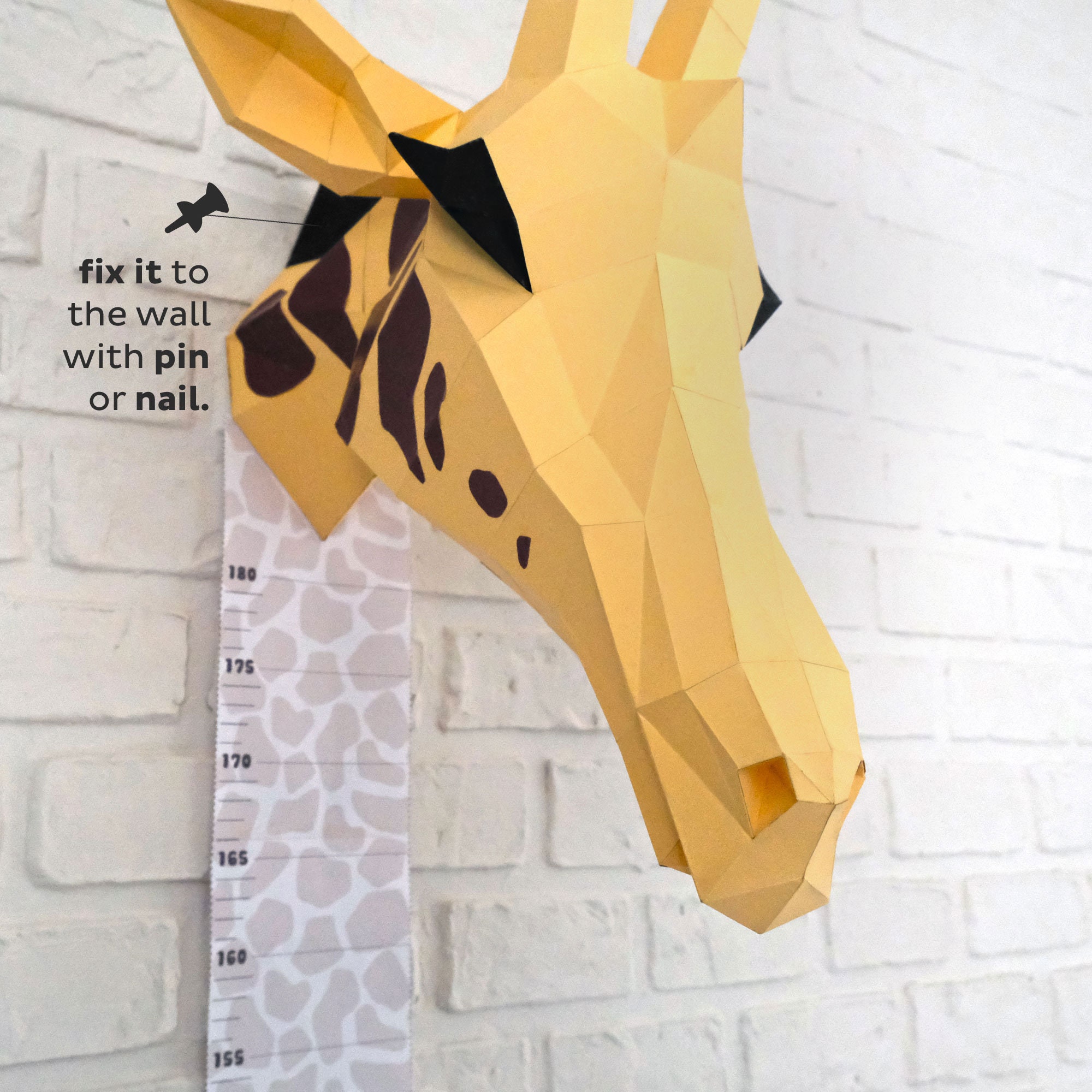 3D Giraffe Height Meter Papercraft , Height Measure Chart Child Room ...
