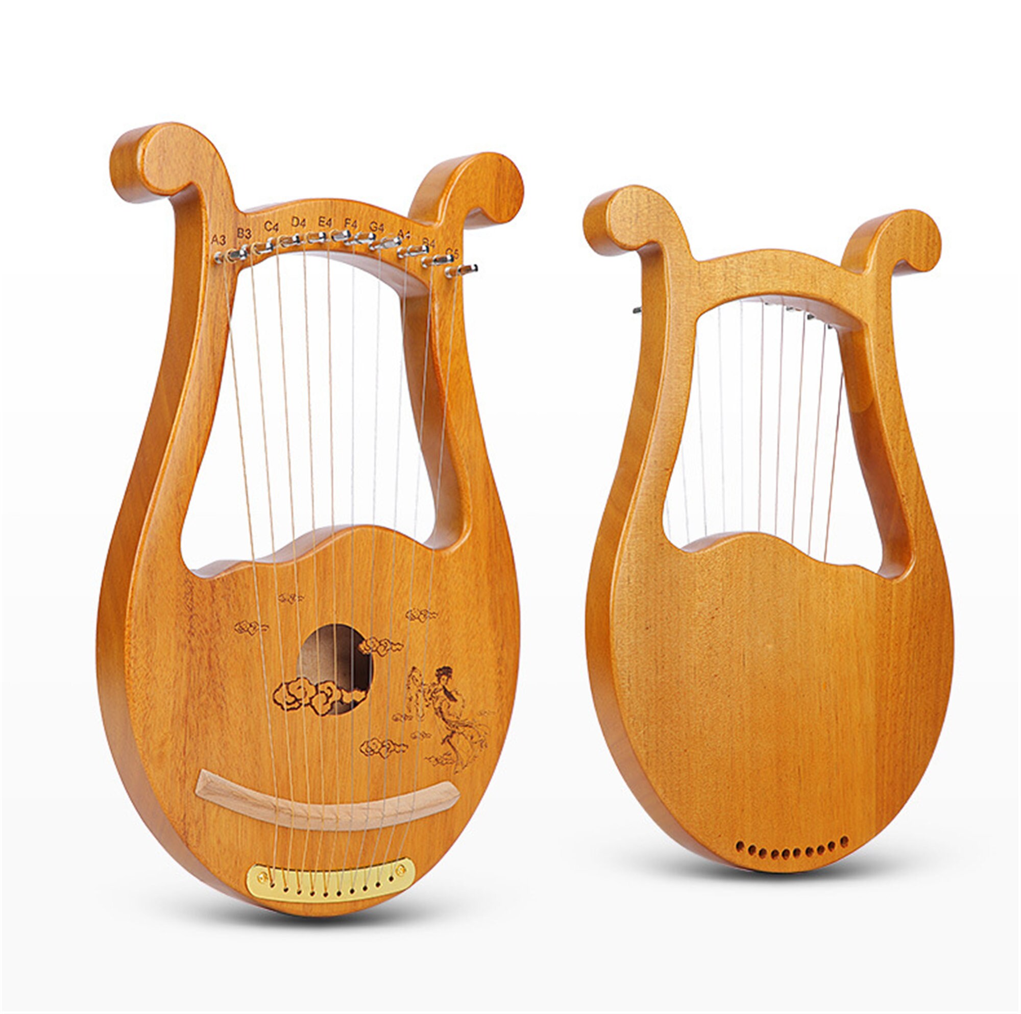 Box Type 10 Strings Chinese Fir Lyre Harp Handmade Lyre | Etsy