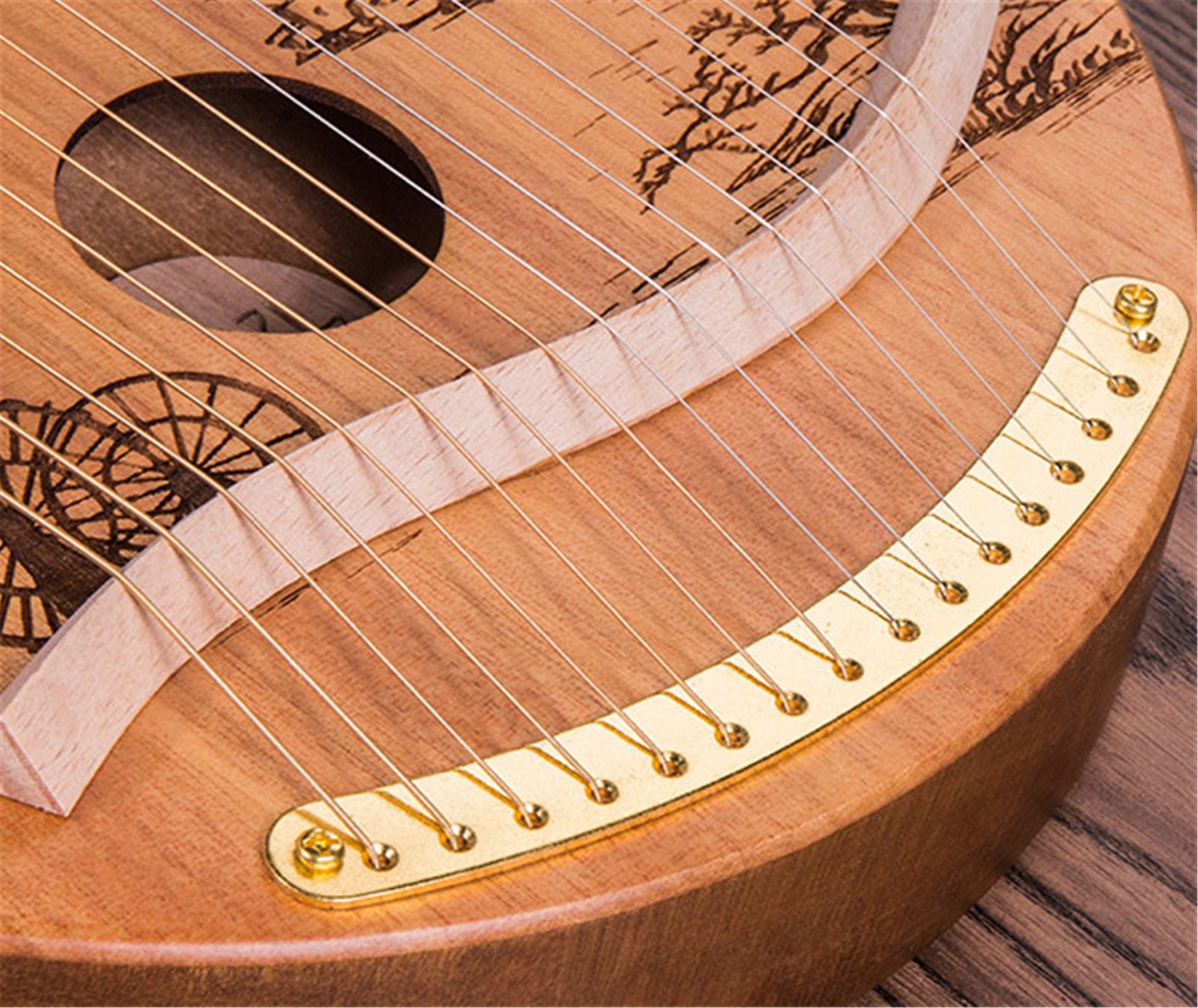 Brown 16 Strings Mahogany Handmade Lyre HarpBox Type Lyre | Etsy