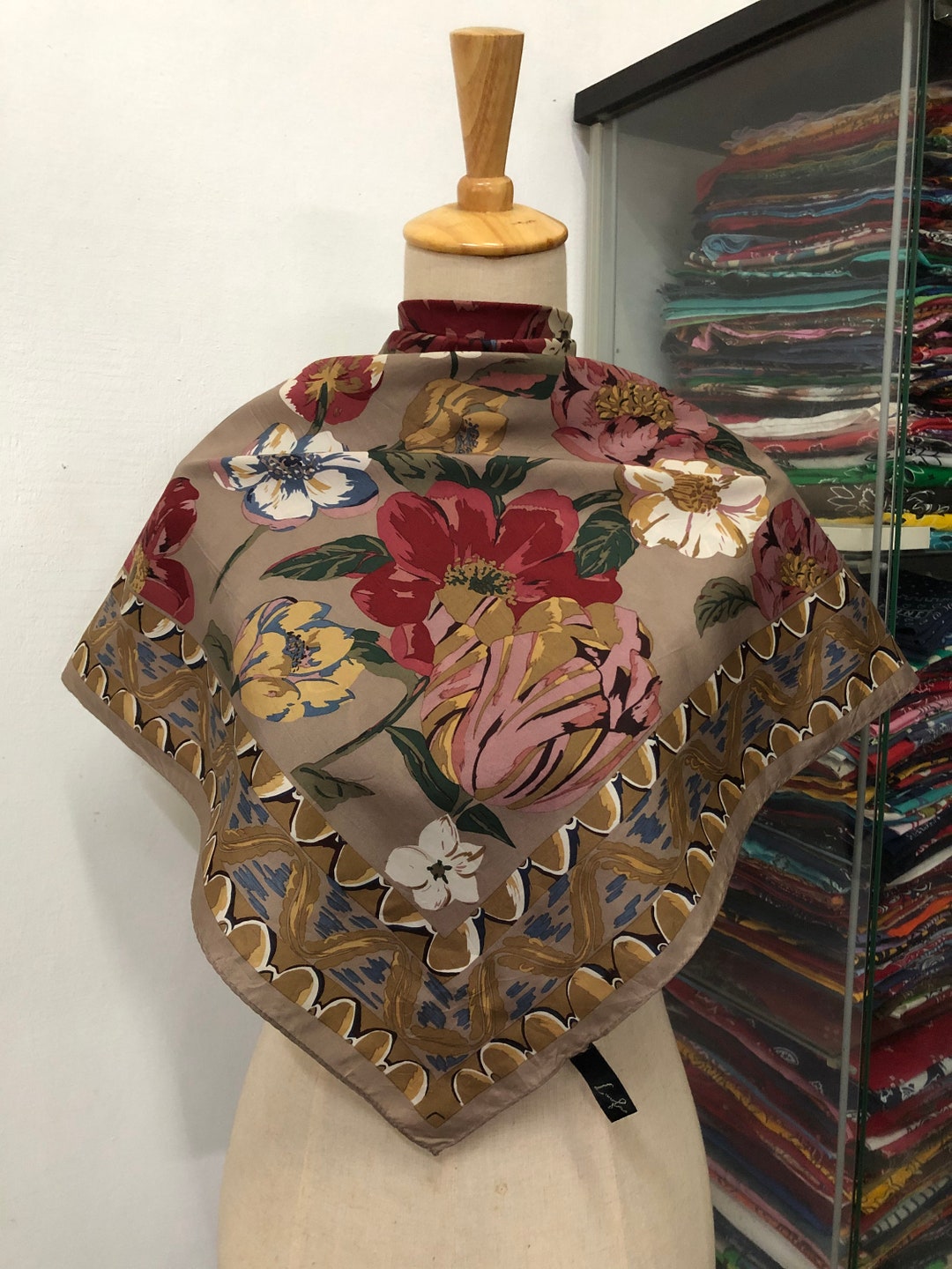 Vintage Silk Scarf, Twill Silk Scarf, Vintage Silk Muffler, Vintage ...