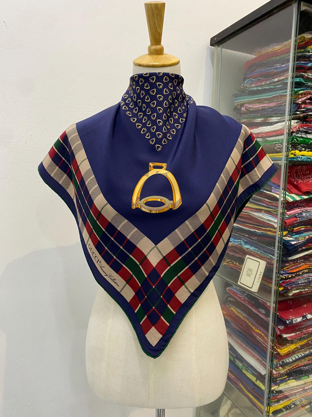 Vintage Gucci Silk Scarf Gucci Silk Muffler Gucci Neck Scarf Gucci ...