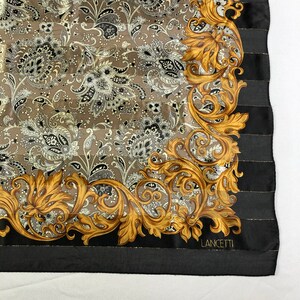 Vintage Lancetti Scarf, Twill Silk Scarf, Vintage Silk Muffler, Vintage ...