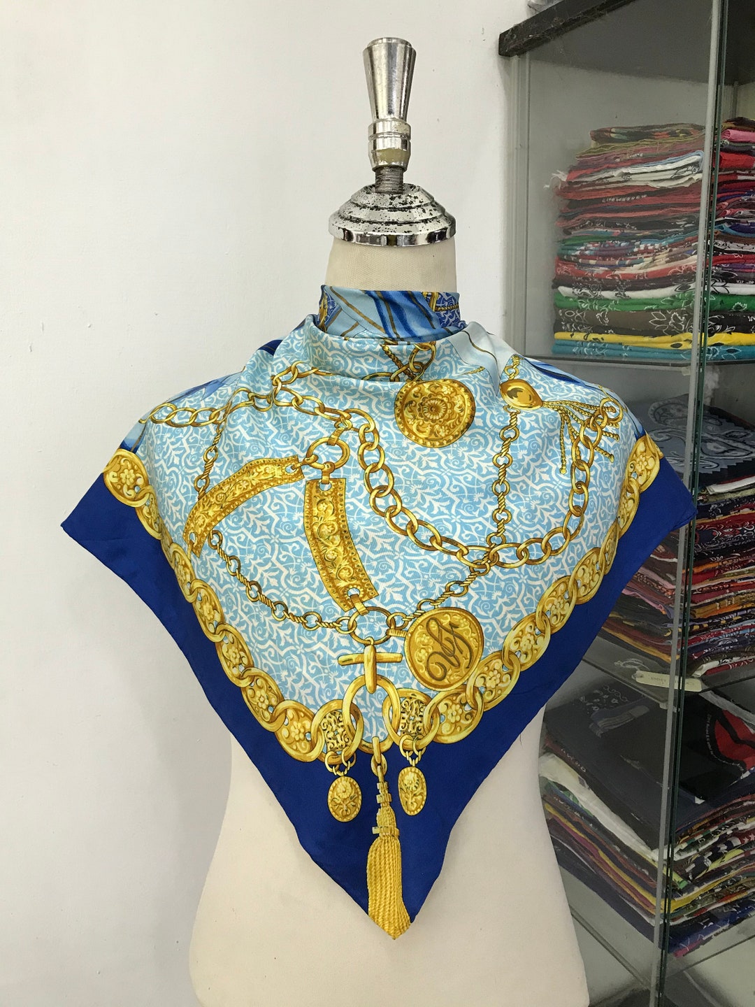 Vintage Silk Scarf, Vintage Silk Neck Scarf, Vintage 80s Silk Muffler ...