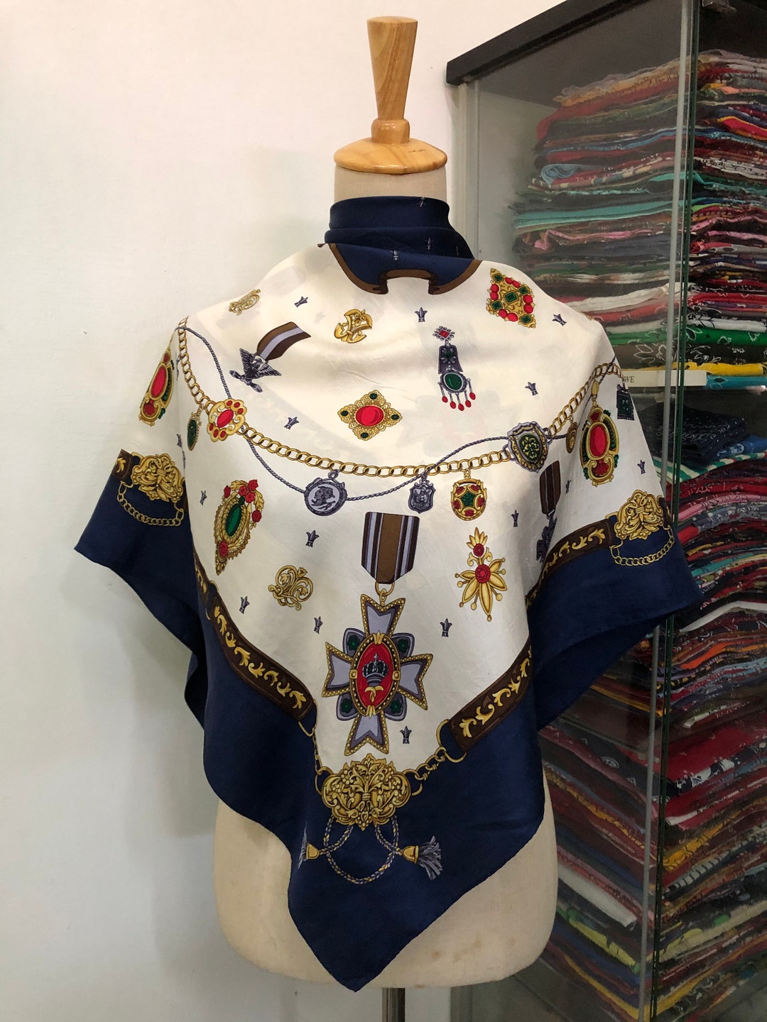 Vintage Silk Scarf, Twill Silk Scarf, Vintage Silk Muffler, Vintage ...