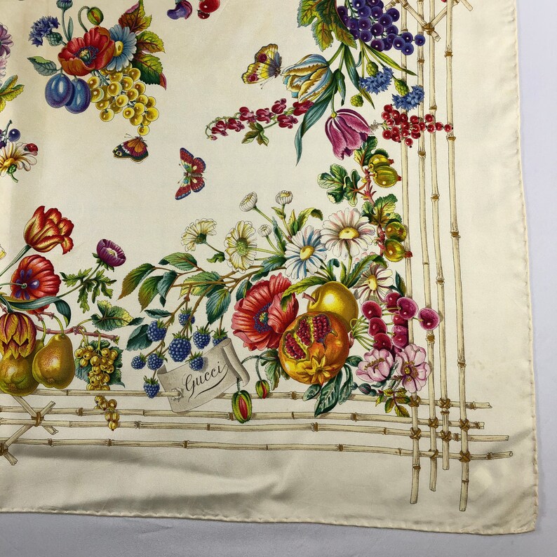 Vintage Gucci Silk Scarf Gucci Silk Muffler Gucci Neck Scarf | Etsy