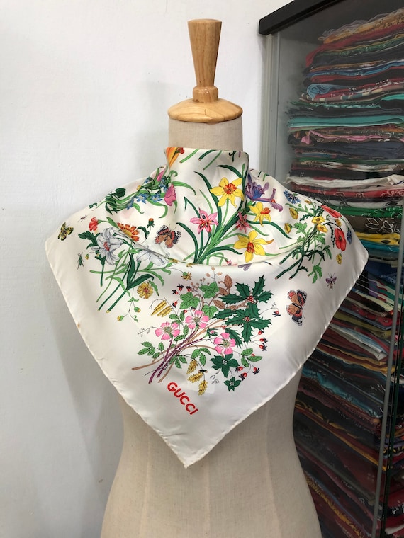 Vintage Gucci Silk Scarf Gucci Silk Muffler Gucci Neck Scarf - Etsy