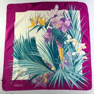 Vintage Gucci Silk Scarf Gucci Silk Muffler Gucci Neck Scarf Gucci ...