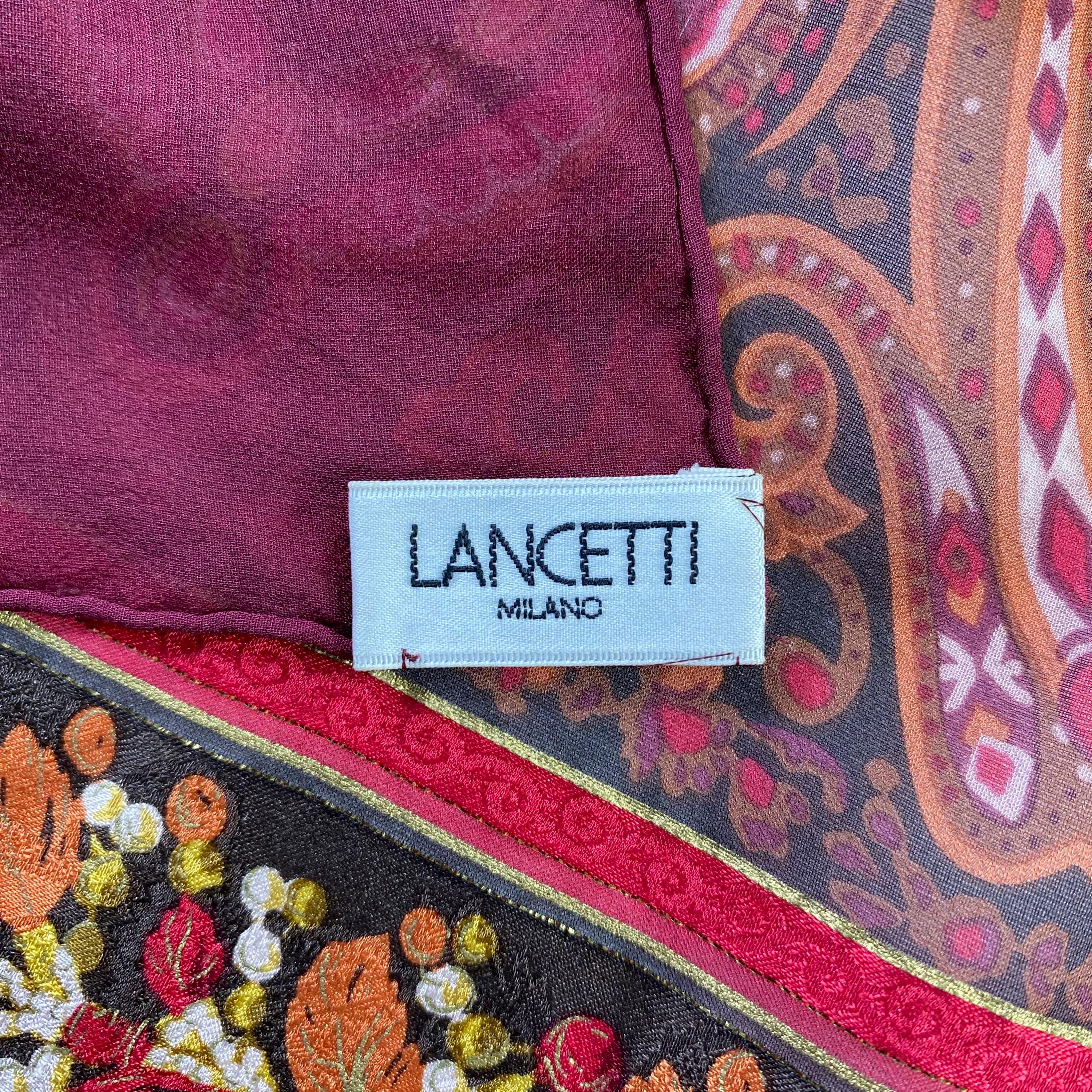 Vintage Lancetti Scarf, Twill Silk Scarf, Vintage Silk Muffler, Vintage ...