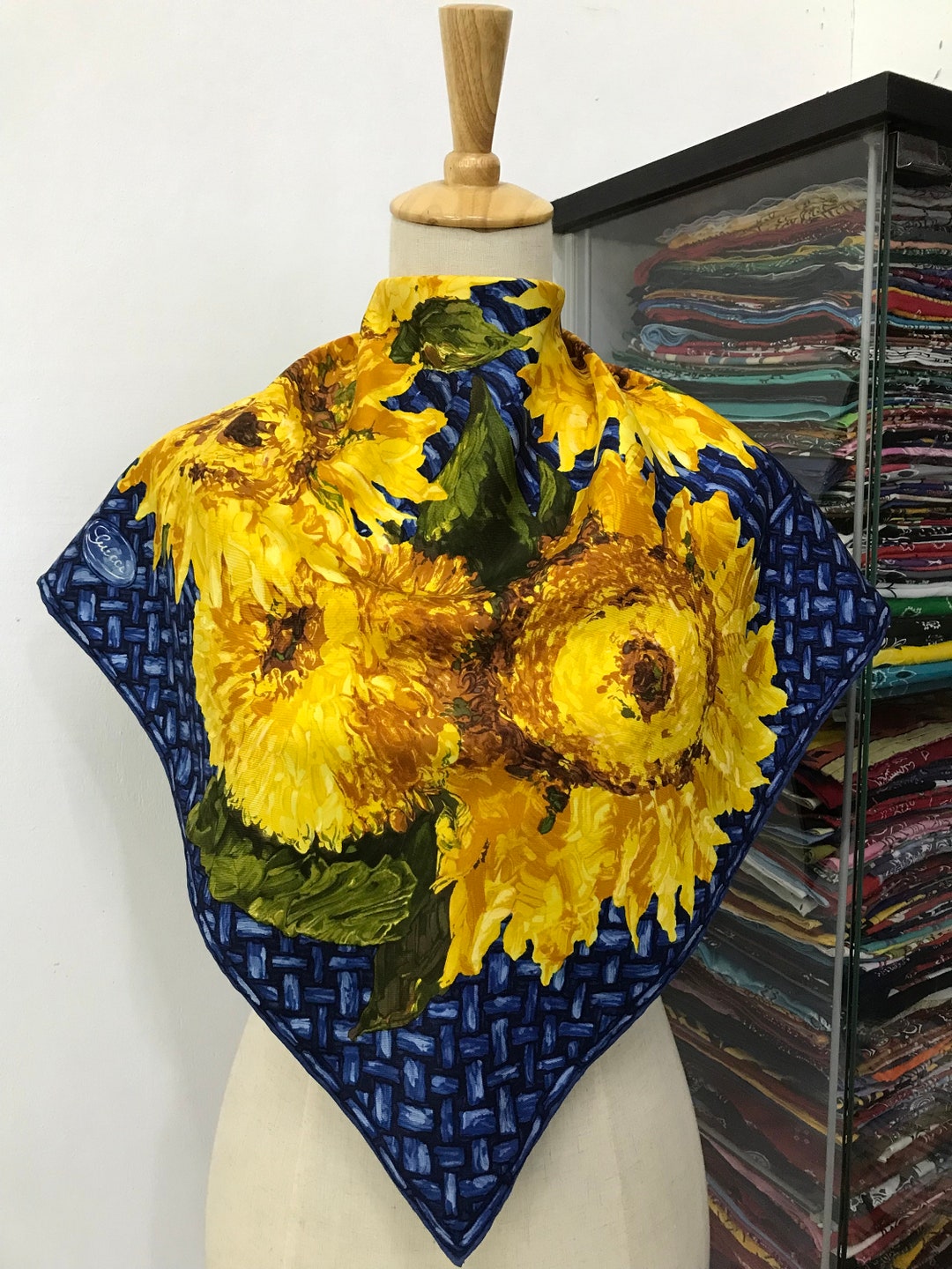 Vintage Gucci Silk Scarf Gucci Silk Muffler Gucci Neck Scarf Gucci ...