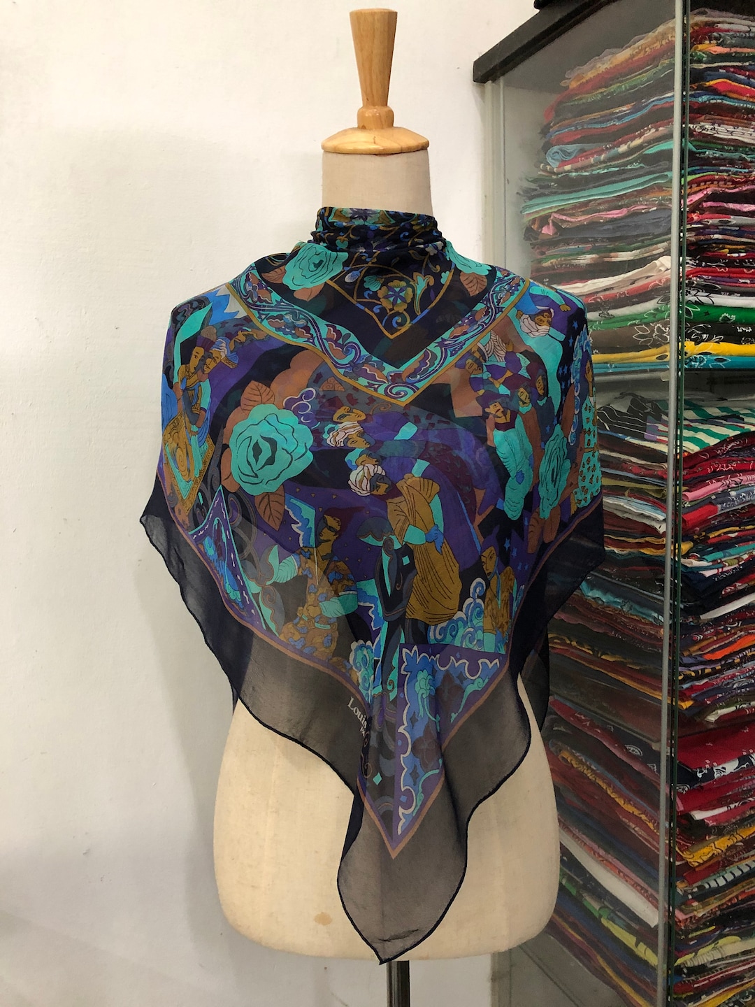 Vintage Louis Feraud Silk Scarf, Louis Feraud Silk Muffler, Vintage ...