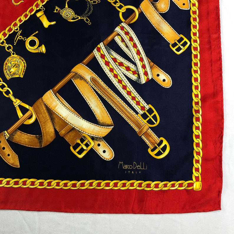 Vintage Marco Delli Italy Silk Scarf, Twill Silk Scarf, Vintage Neck ...