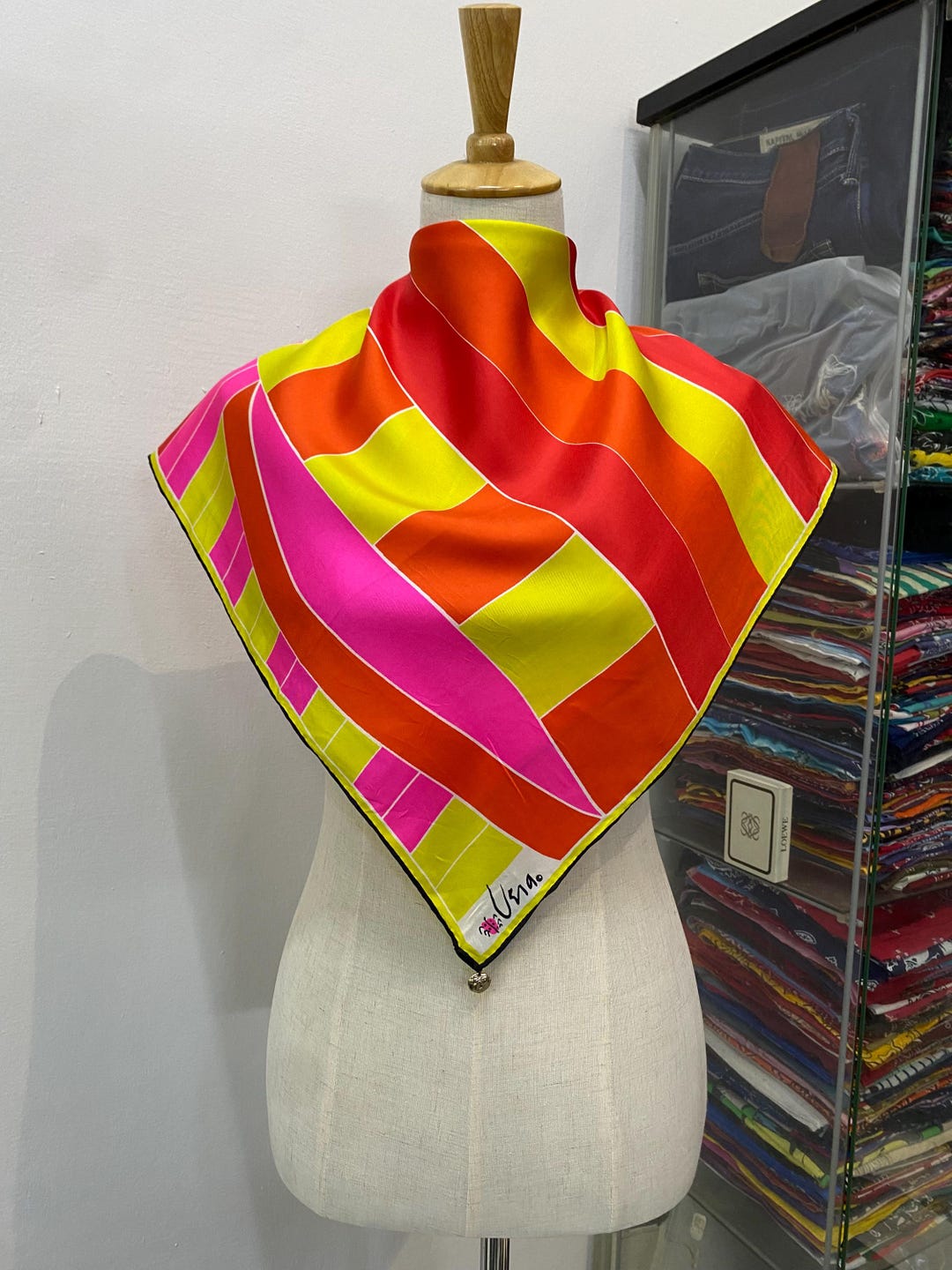 Vintage Silk Scarf, Twill Silk Scarf, Vintage Silk Muffler, Vintage ...