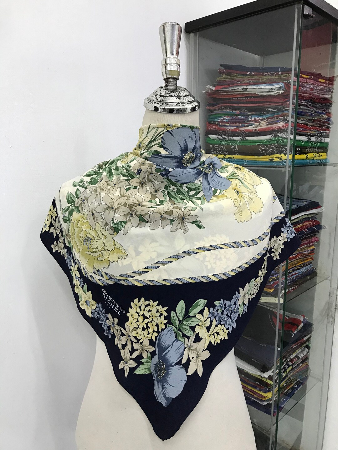 Vintage Richel Silk Scarf, Twill Silk Scarf, Vintage Silk Muffler ...