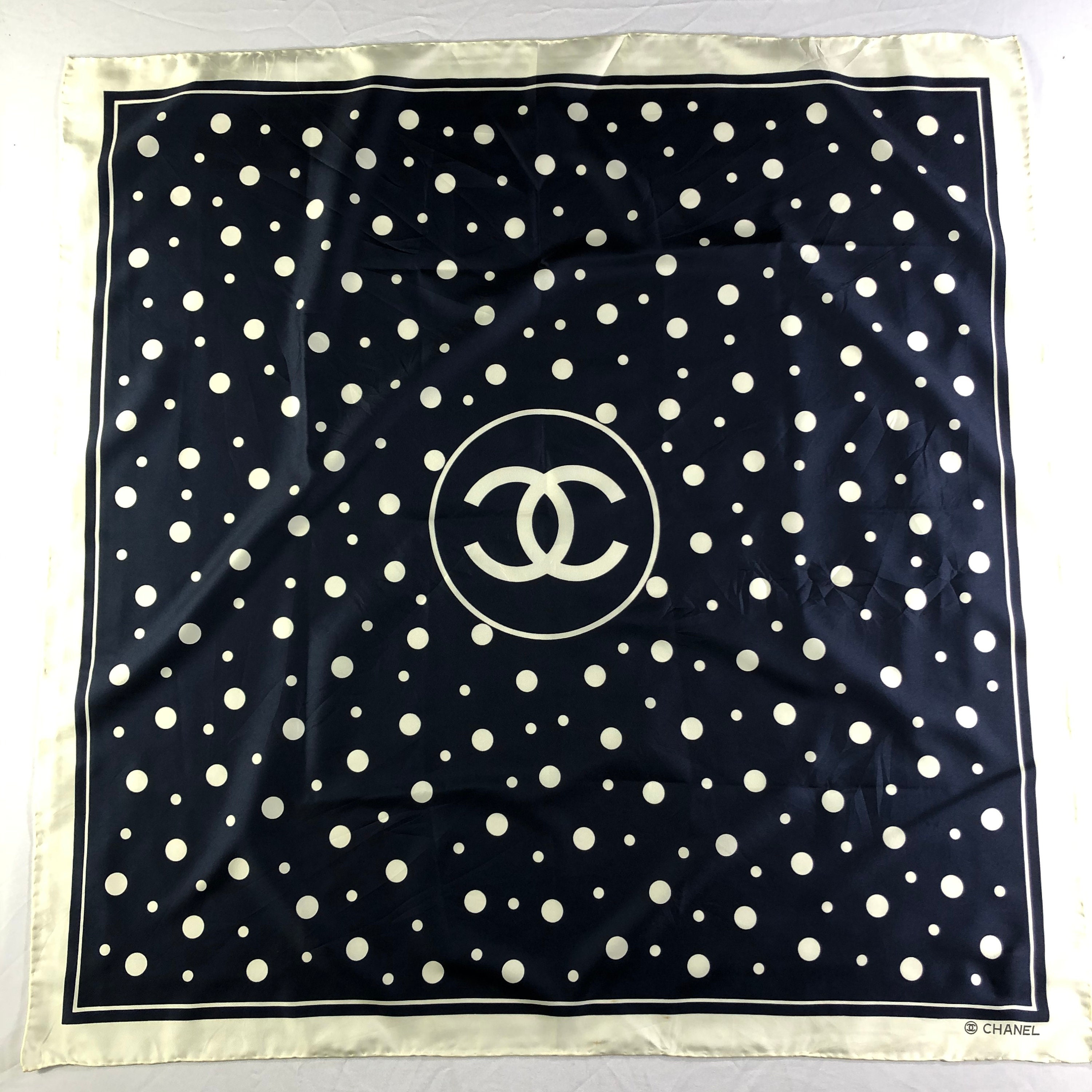 Vintage Chanel Silk Scarf Chanel Silk Muffler Vintage - Etsy