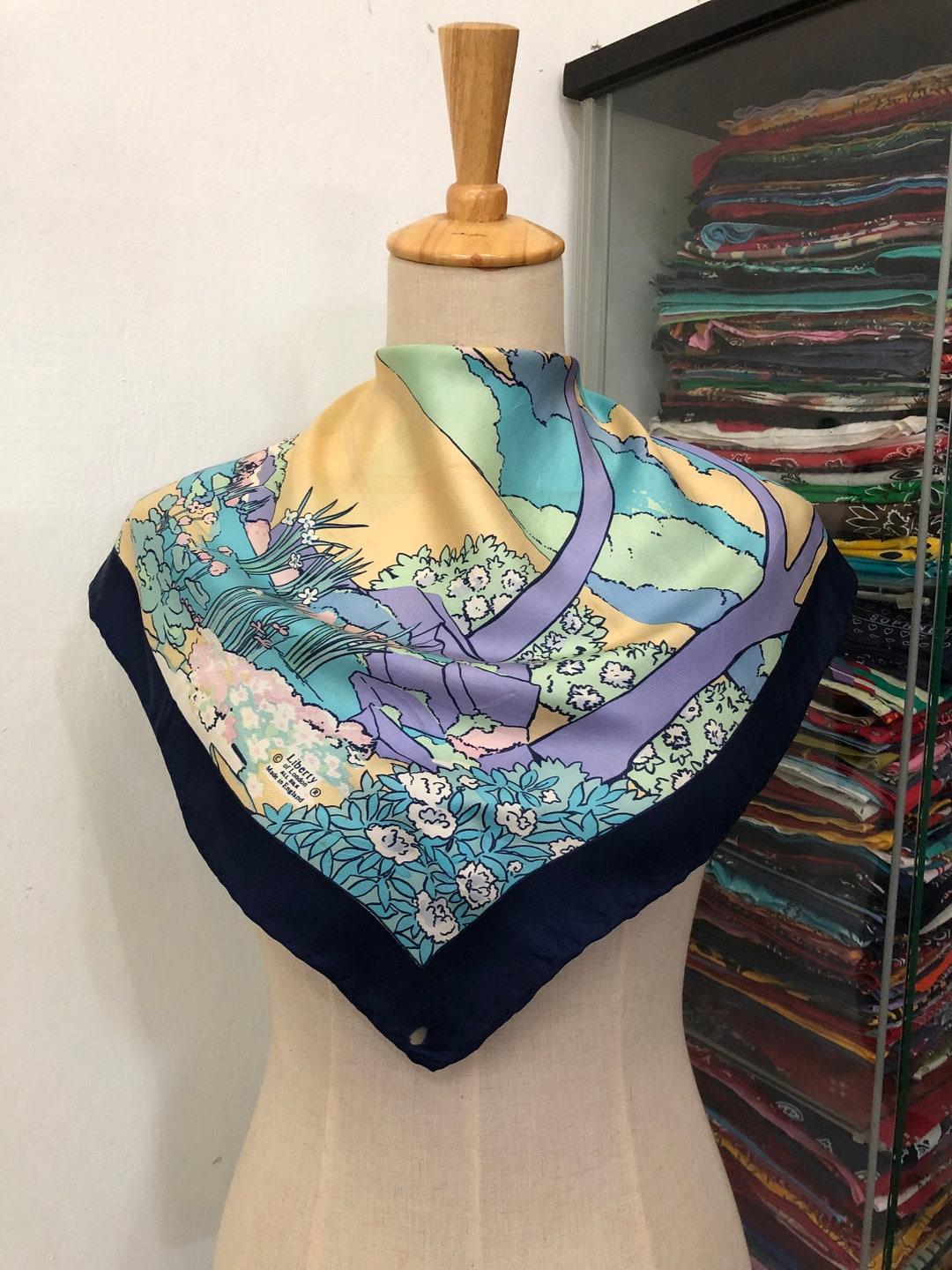 Vintage Liberty Silk Scarf Liberty London Silk Muffler Liberty Silk ...