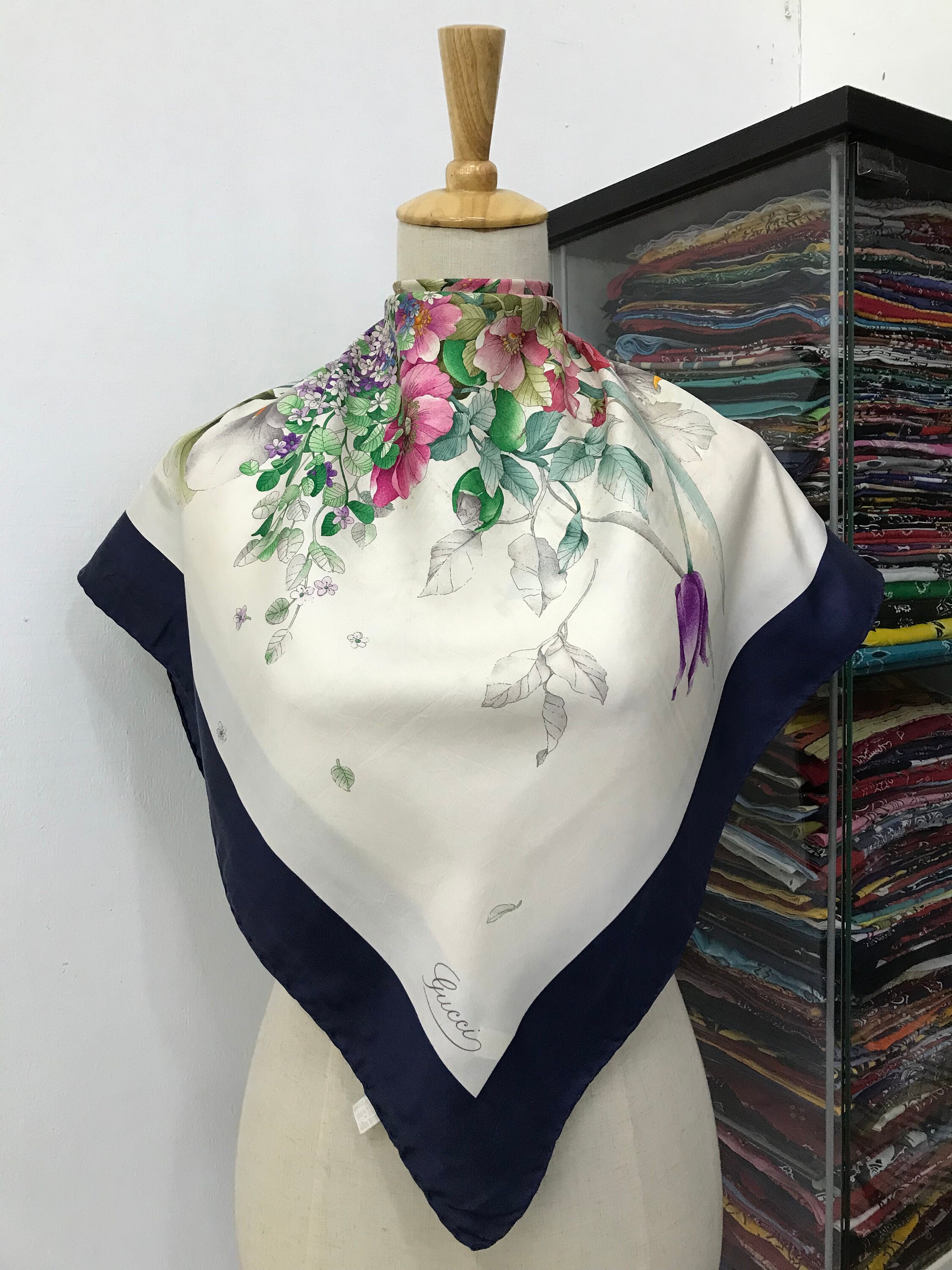 Vintage Gucci Silk Scarf Gucci Silk Muffler Gucci Neck Scarf - Etsy