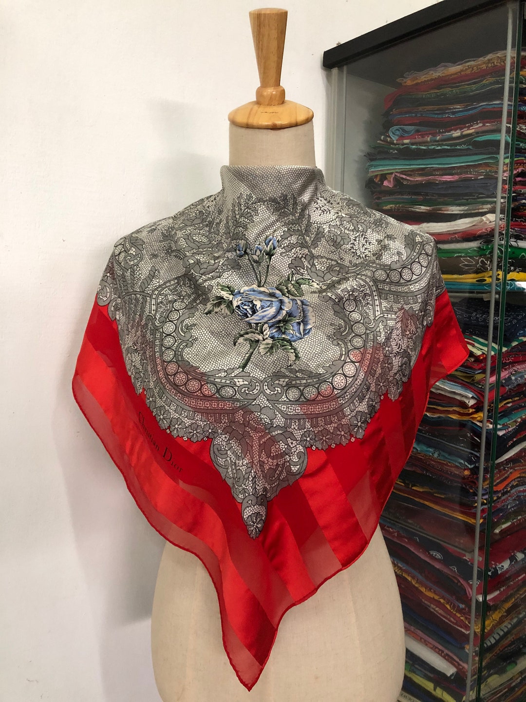 Vintage Christian Dior Silk Scarf Christian Dior Shawl Dior Silk ...