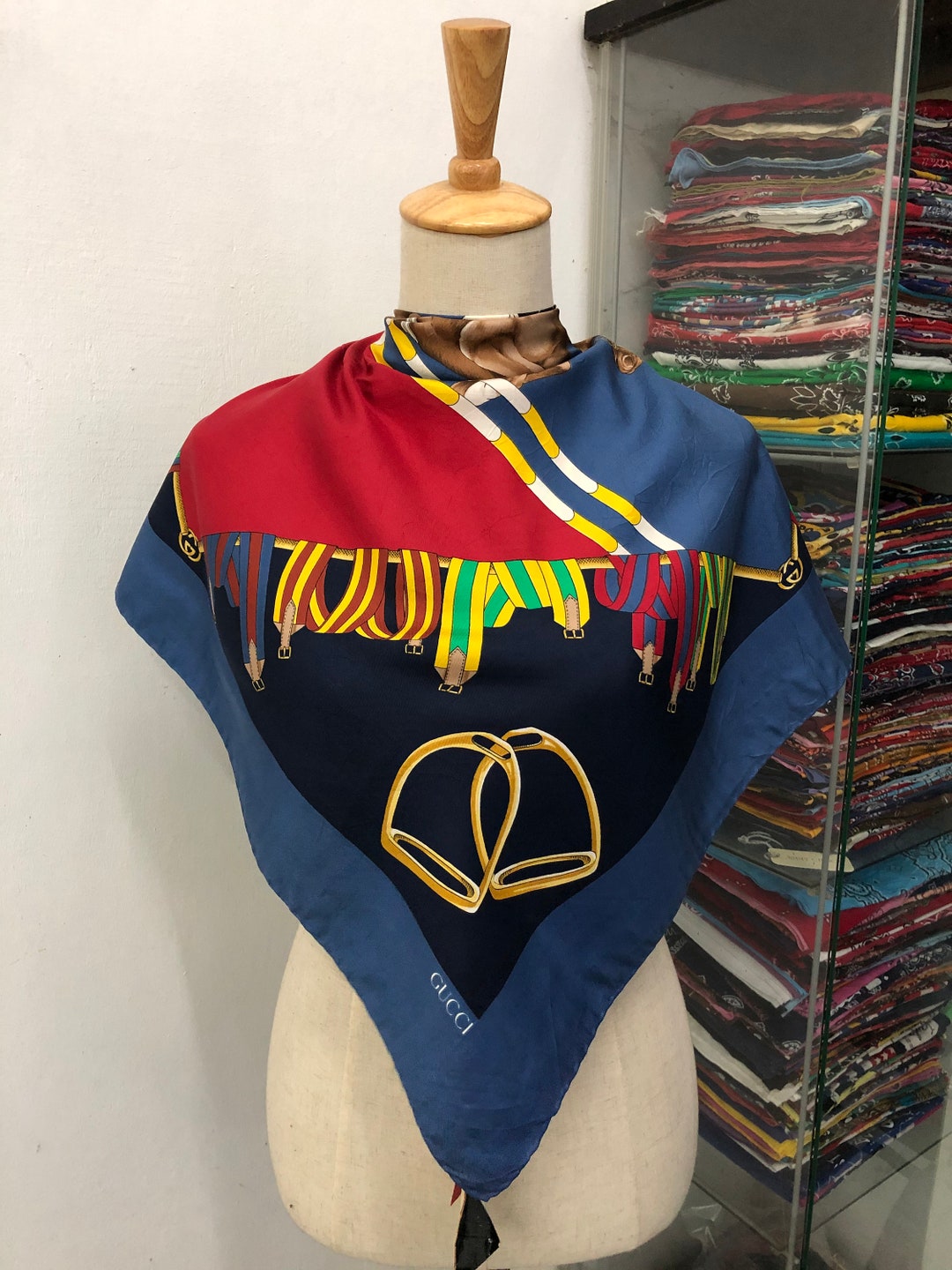 Vintage Gucci Silk Scarf Gucci Silk Muffler Gucci Neck Scarf Gucci ...