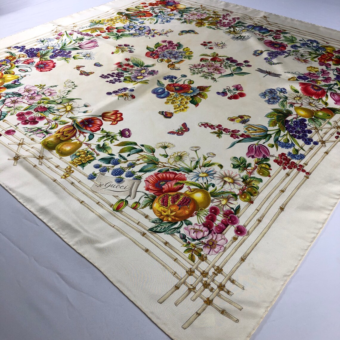 Vintage Gucci Silk Scarf Gucci Silk Muffler Gucci Neck Scarf | Etsy