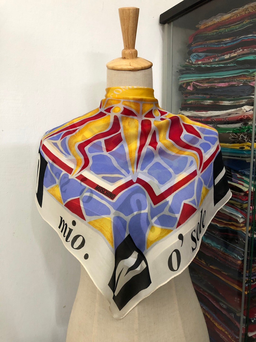 Vintage Moschino Silk Scarf Moschino Silk Muffler Vintage Moschino Silk ...