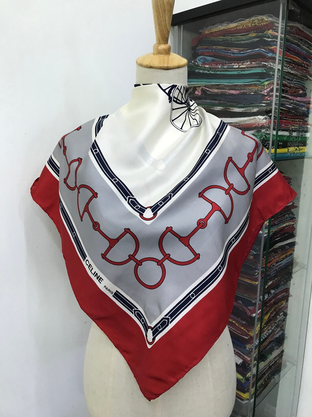 Vintage Celine Silk Scarf, Celine Silk Muffler, Vintage Celine Square ...