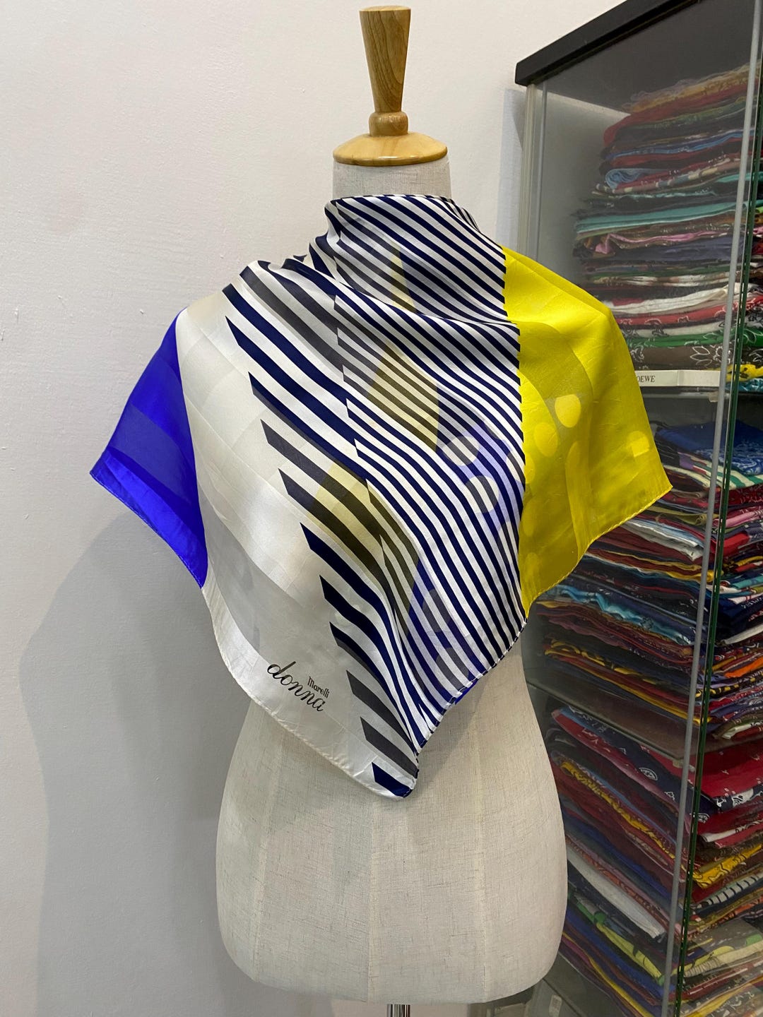 Vintage Marelli Donna Silk Scarf, Vintage Silk Muffler, Vintage Neck ...