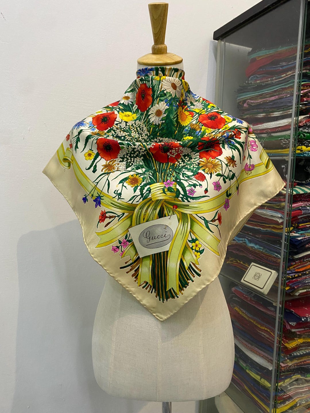 Vintage Gucci Silk Scarf Gucci Silk Muffler Gucci Neck Scarf Gucci ...