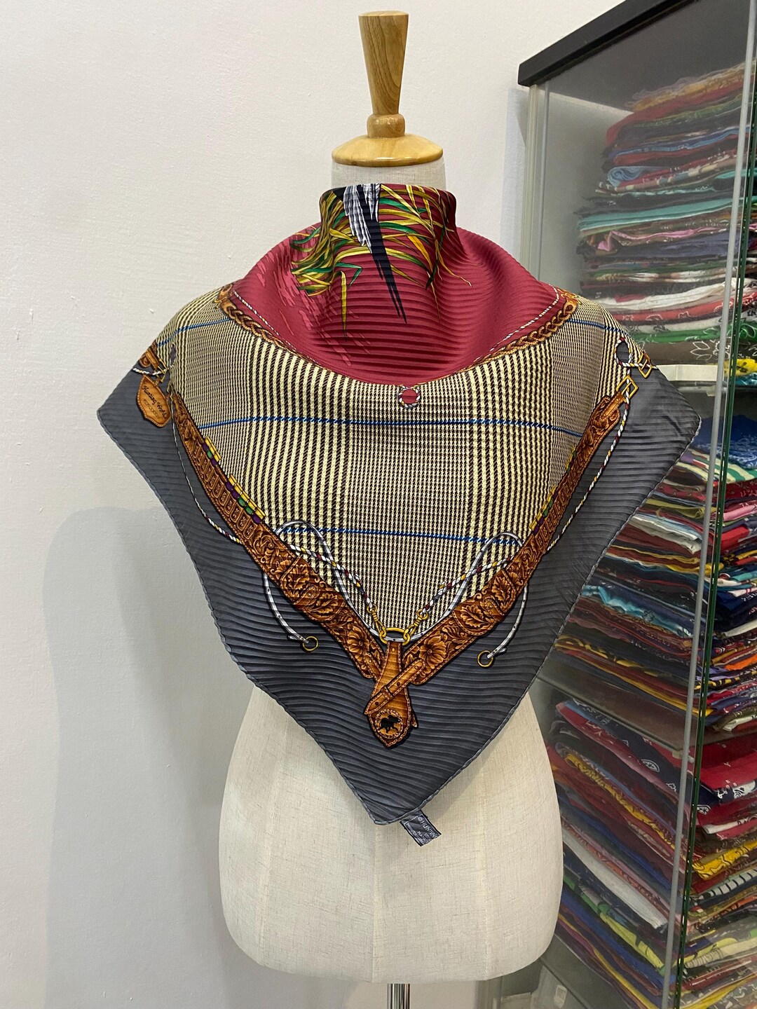 Vintage Hunting World Silk Scarf, Vintage Silk Neck Scarf, Vintage 80s ...