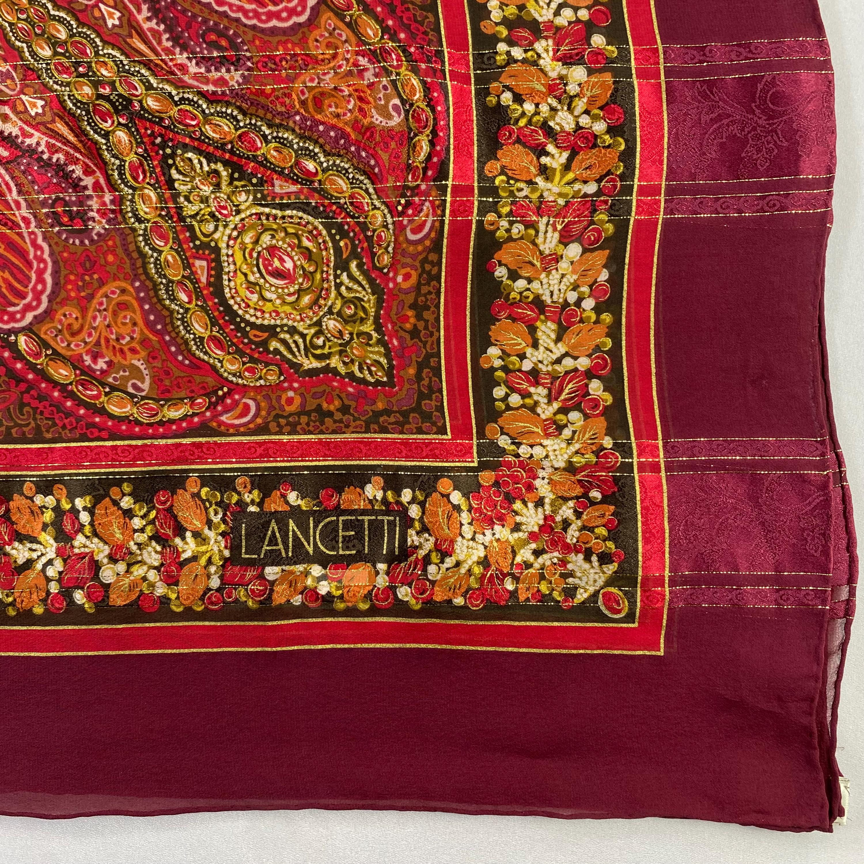 Vintage Lancetti Scarf, Twill Silk Scarf, Vintage Silk Muffler, Vintage ...