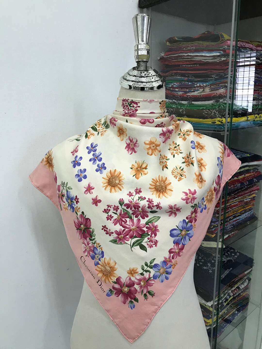 Vintage Christian Dior Silk Scarf Christian Dior Shawl Dior Silk ...