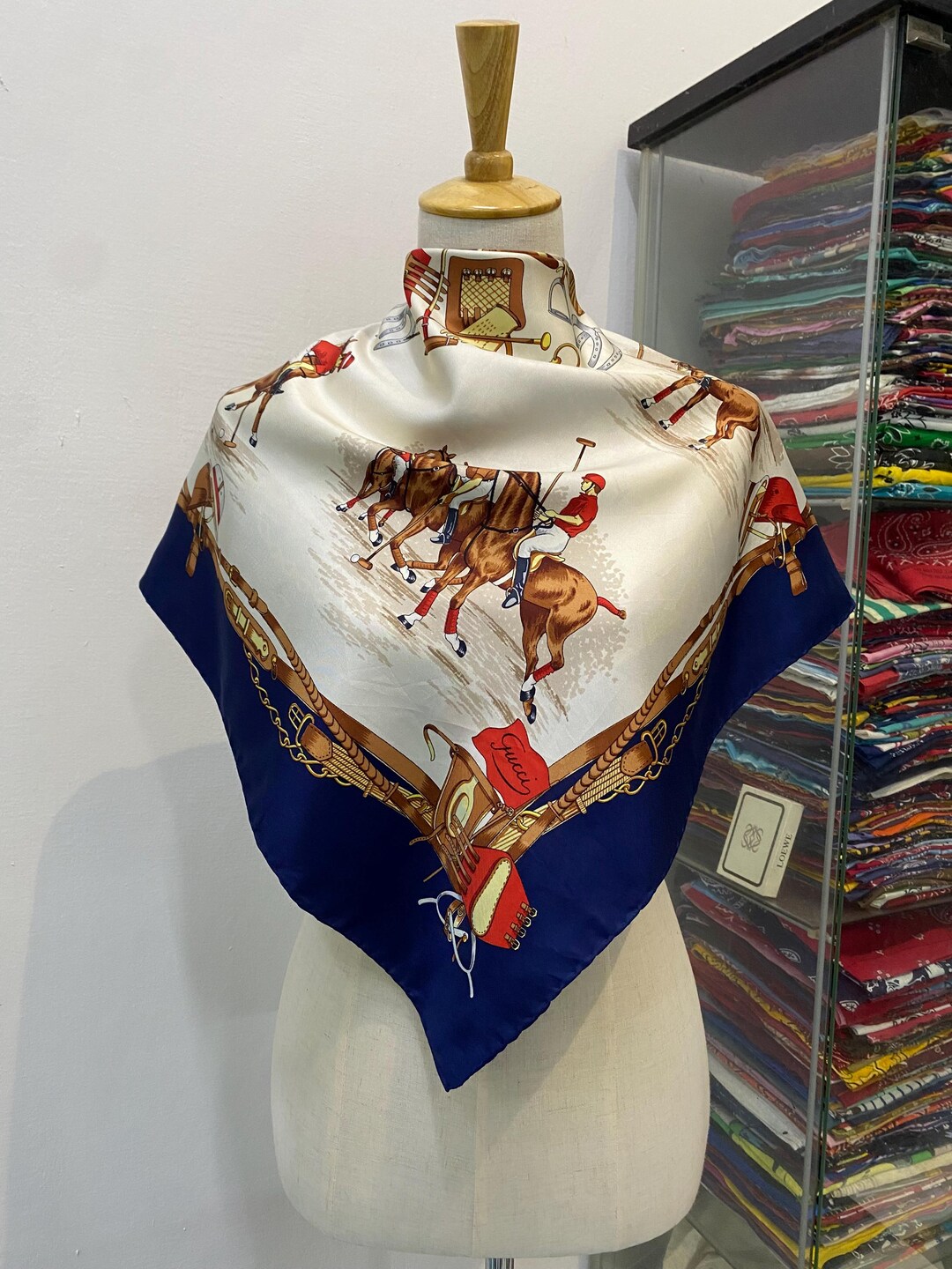 Vintage Gucci Silk Scarf Gucci Silk Muffler Gucci Neck Scarf Gucci ...