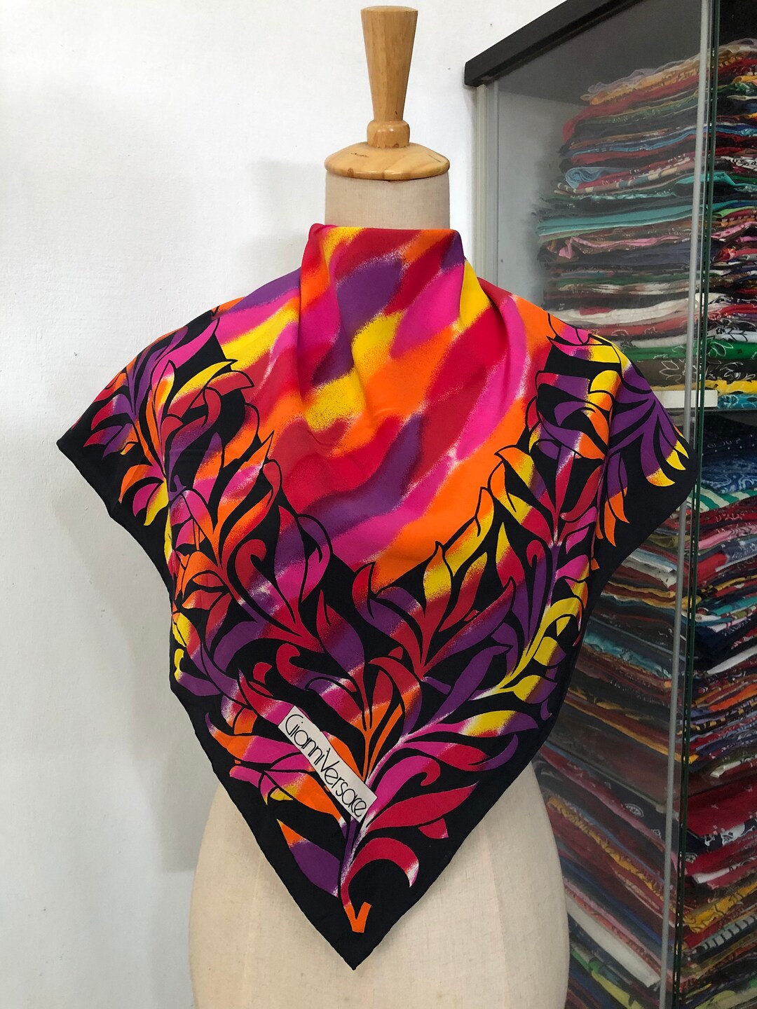 Vintage Gianni Versace Silk Scarf Gianni Versace Silk Muffler Versace ...