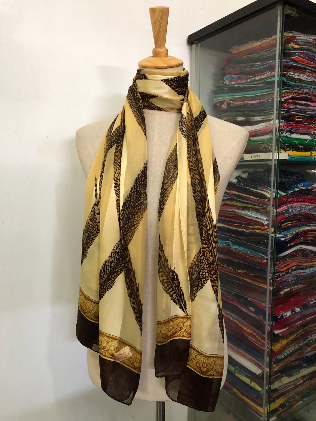 Vintage Valentino Silk Scarf Neckerchief Neckwear Muffler Ribbon ...
