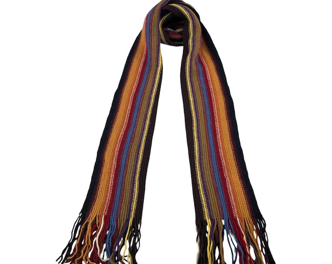 Vintage William Brunton Multicolor Scarf Muffler Knit Wool Muffler ...