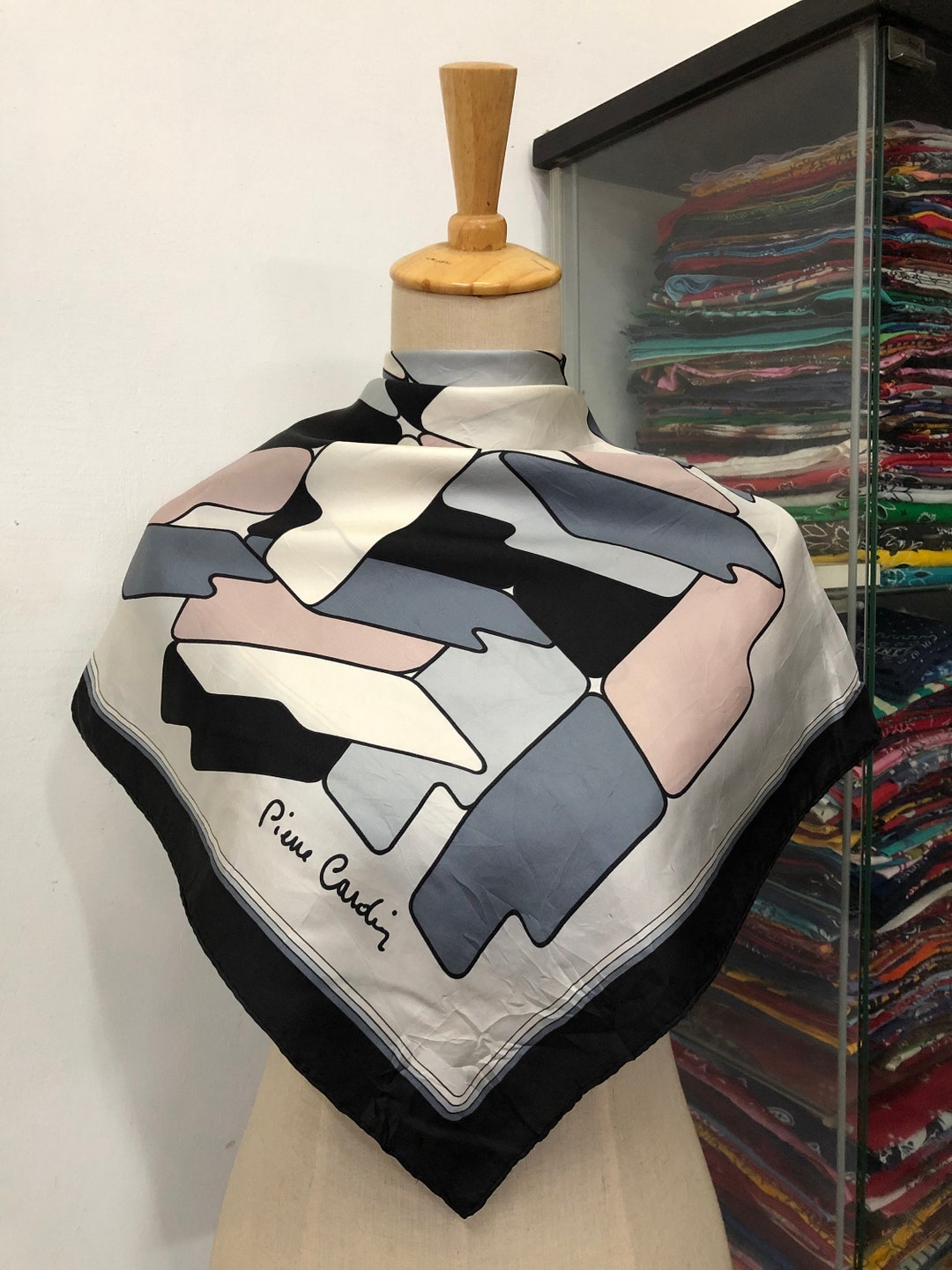 Vintage Pierre Cardin Scarf, Twill Silk Scarf, Vintage Silk Muffler ...