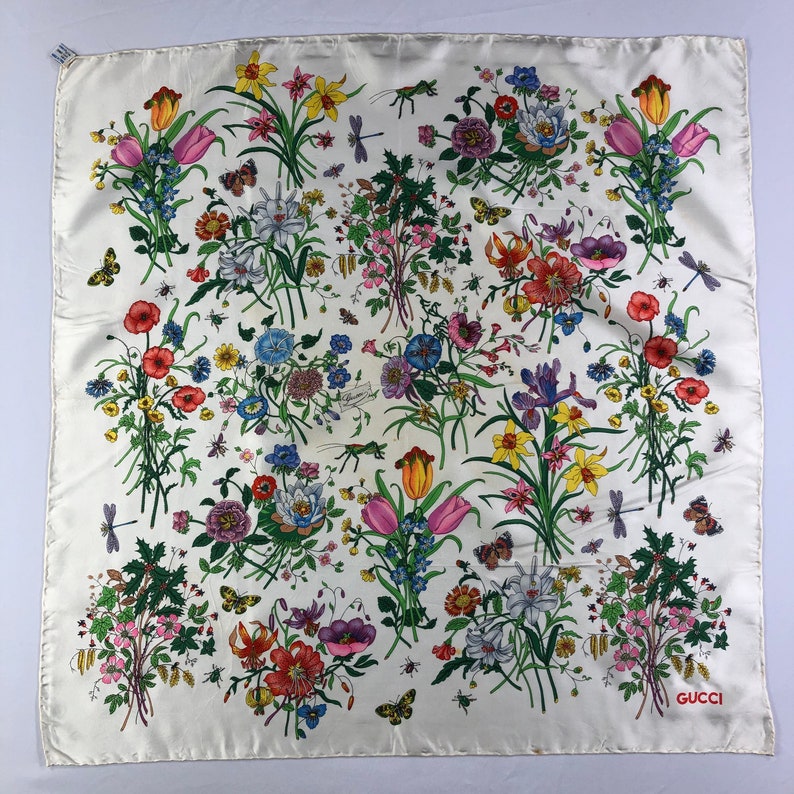Vintage Gucci Silk Scarf Gucci Silk Muffler Gucci Neck Scarf - Etsy