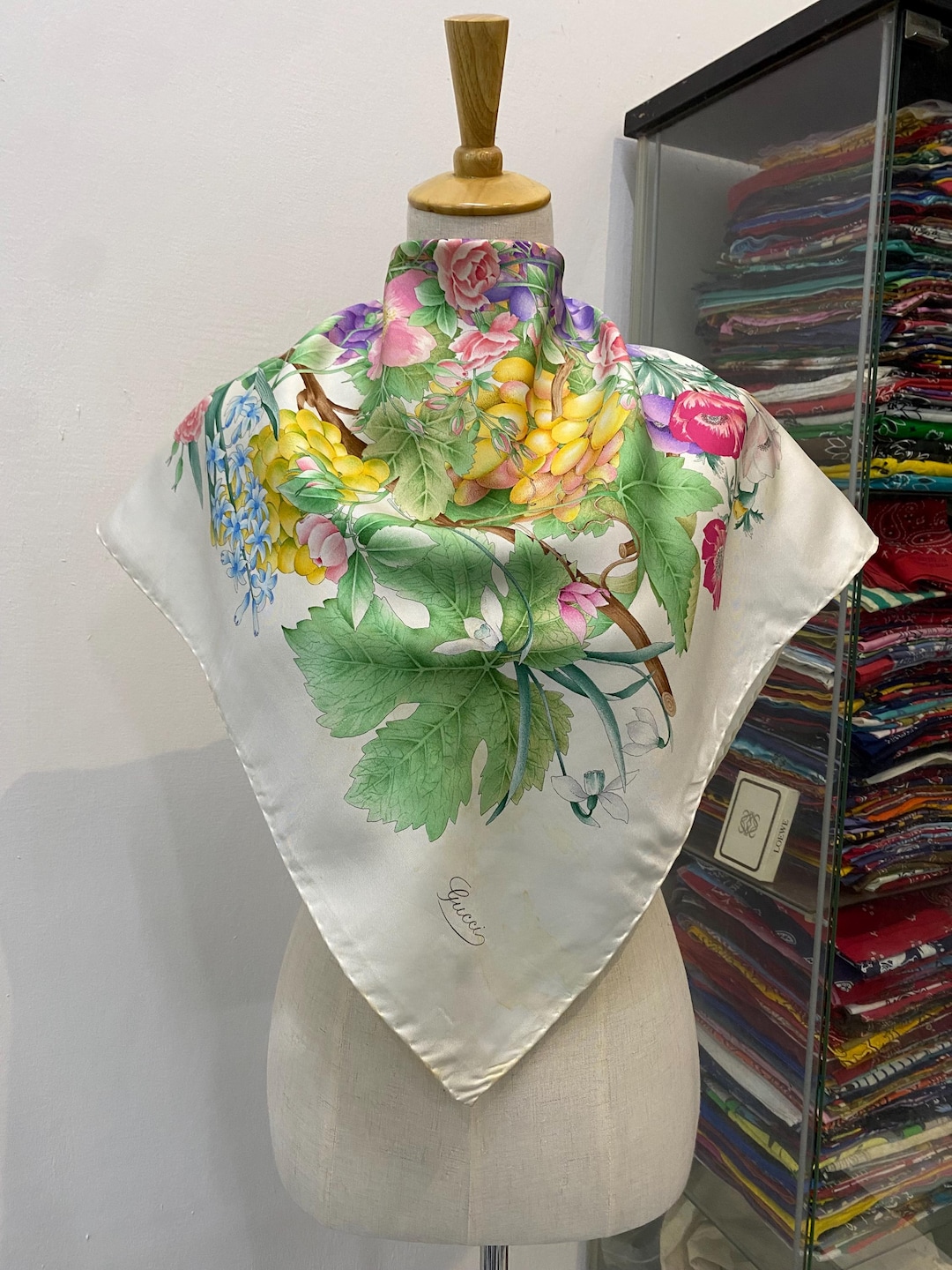 Vintage Gucci Silk Scarf Gucci Silk Muffler Gucci Neck Scarf Gucci ...