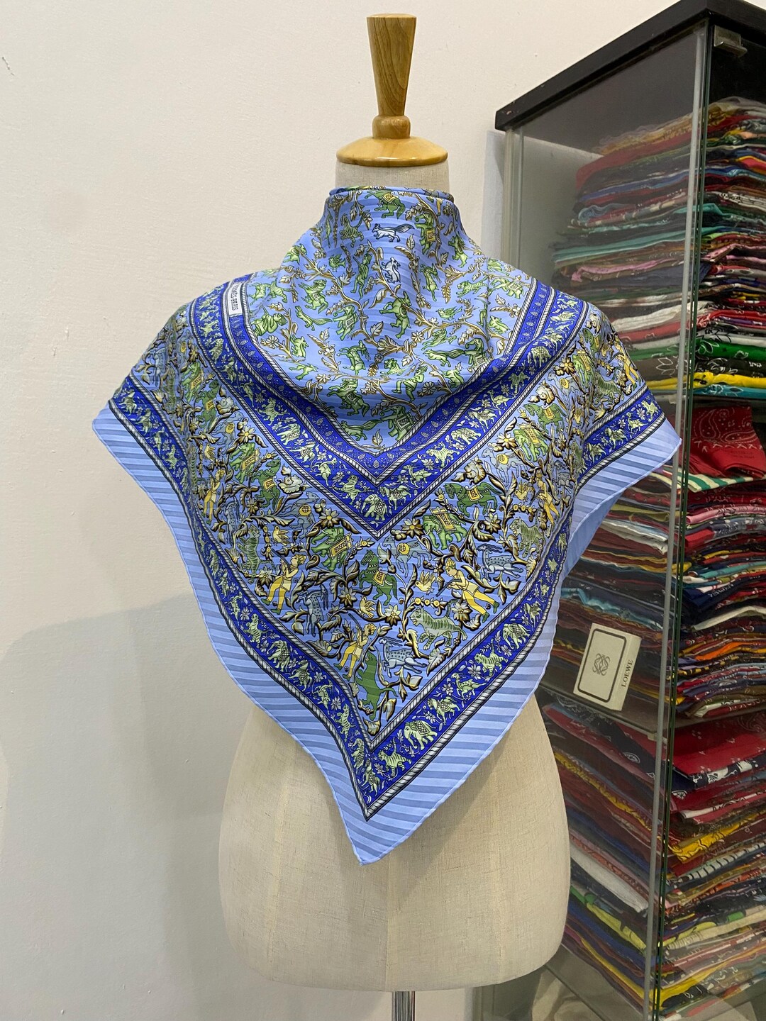 Vintage Hermes Chasse En Inde Silk Scarf Hermes 34x34 Hermes Silk Scarf ...