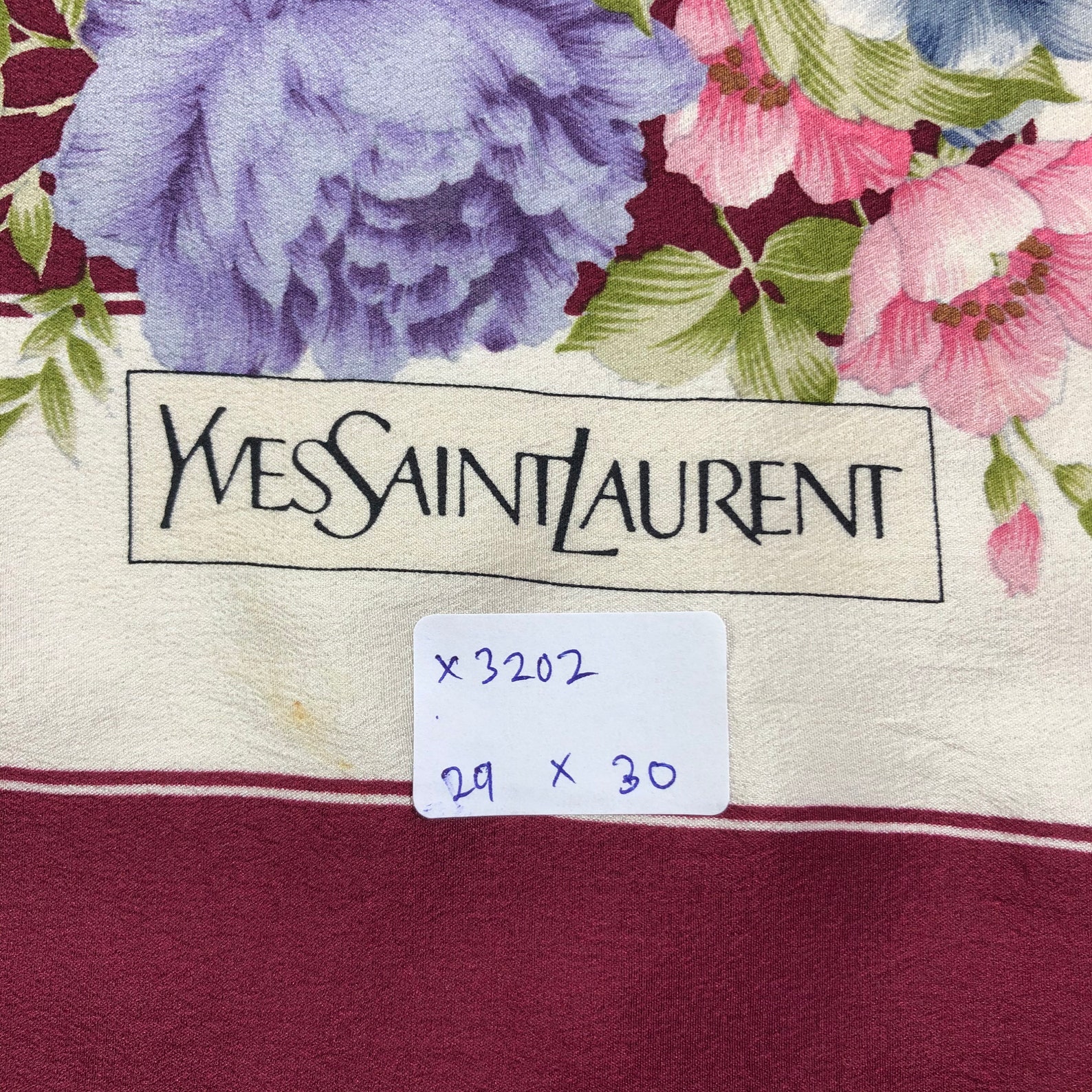 Vintage Yves Saint Laurent Silk Scarf Yves Saint Laurent Silk Muffler ...
