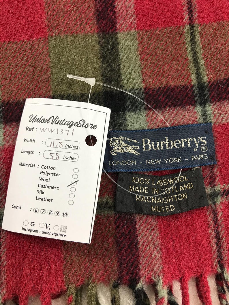 Vintage Burberry Scarf Burberry Wool Scarf Vintage Burberry Wool ...