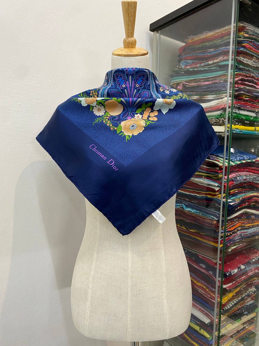 Vintage Christian Dior Silk Scarf Christian Dior Shawl Dior Silk ...